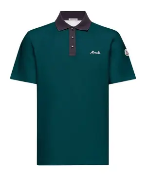 Moncler Contrast Collar Piqué Polo Shirt