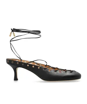 Chloé Lace-up Kitten Heel Pumps