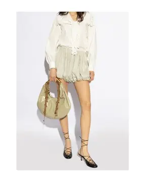 Chloé Lace-up Kitten Heel Pumps