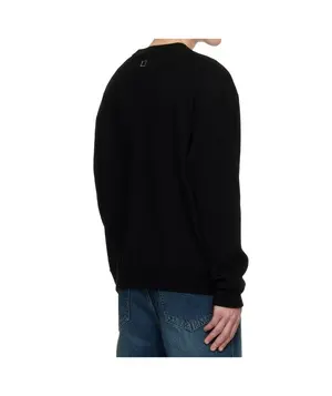 WOOYOUNGMI Ribbed Crew Neck Sweater With Embroidered Logo
