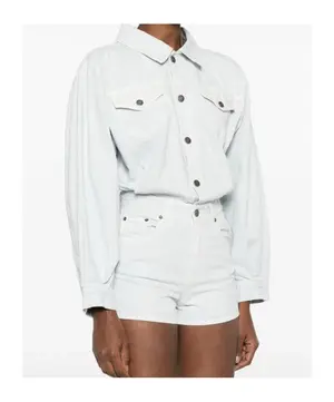HAIKURE Button-fastening Playsuit - White
