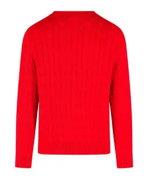 Polo Ralph Lauren Cable Knit Flag Jumper - Red
