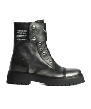 Zadig&Voltaire Leather Combat Boots - Black