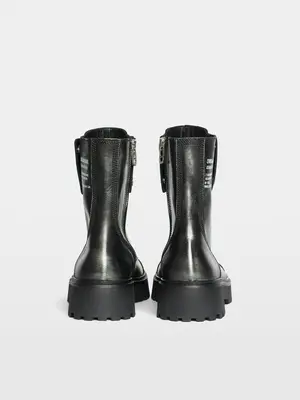 Zadig&Voltaire Leather Combat Boots - Black