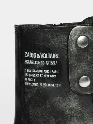 Zadig&Voltaire Leather Combat Boots - Black