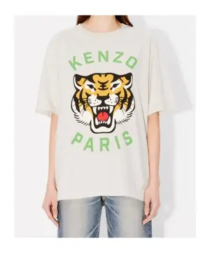 Kenzo Lucky Tiger Crewneck T-shirt - Light Gray