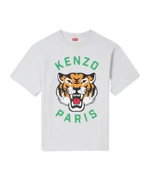 Kenzo Lucky Tiger Crewneck T-shirt - Light Grey