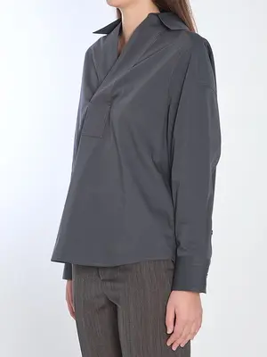 Bottega Veneta Contrast Stitched V-neck Shirt