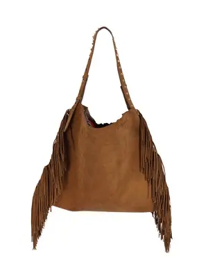 CHRISTIAN LOUBOUTIN Suede Fringe Detail Backpack