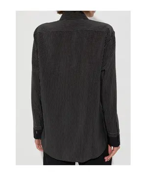 Saint Laurent Striped Button-up Shirt - Black