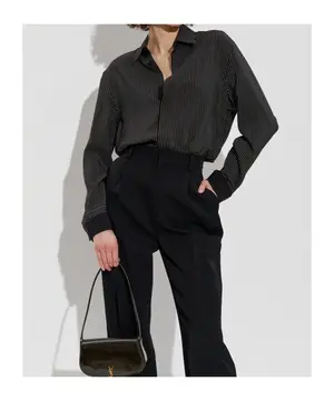Saint Laurent Striped Button-up Shirt - Black