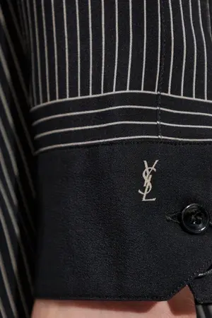 Saint Laurent Striped Button-up Shirt - Black