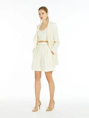 Max Mara Priamo Trumpet-shaped Mid-rise Shorts - White