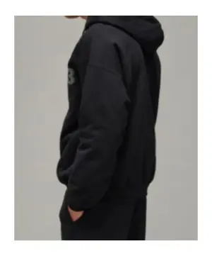 Y3 Logo Printed Zip-up Hoodie