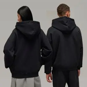 Y3 Logo Printed Zip-up Hoodie