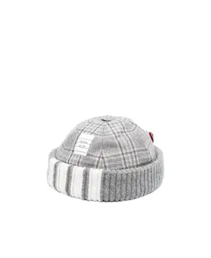 Thom Browne 4-bar Stripe Docker Hat - Gray