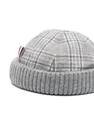 Thom Browne 4-bar Stripe Docker Hat - Gray