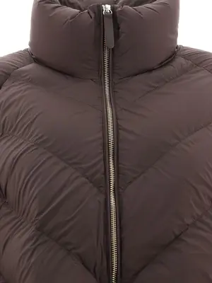 Khaite High Neck Padded Zip Up Longline Jacket