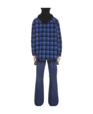 Off-White Checked Long-sleeved Shirt - Blue