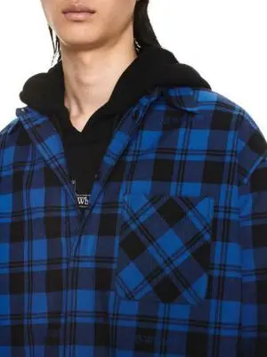 Off-White Checked Long-sleeved Shirt - Blue