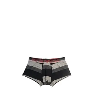 Emporio Armani Logo Striped Panties - Black