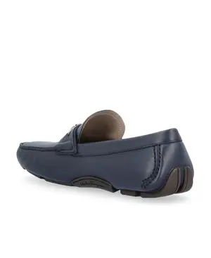 FERRAGAMO Lagos Leather Loafers - Black