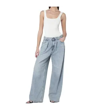 HAIKURE Wide-leg Jeans With Whiskering Effect - Gray
