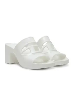 DIESEL® Sa-bonnie Mules With Cut-out Logo Detail - White