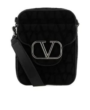 Valentino Garavani Toile Iconographe Small Crossbody Bag - Black
