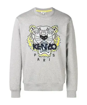 Kenzo Tiger Head Embroidered Crewneck Sweatshirt - White