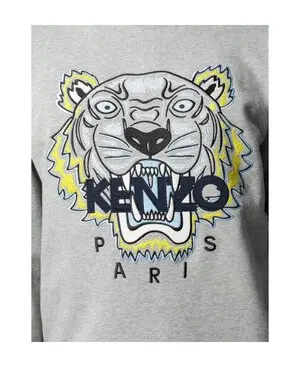Kenzo Tiger Head Embroidered Crewneck Sweatshirt - White
