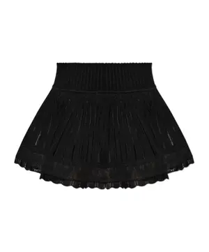 Alaïa Striped Lace Shorts - Black