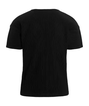 Issey Miyake Homme Plissé Pleated Crewneck T-shirt - Black