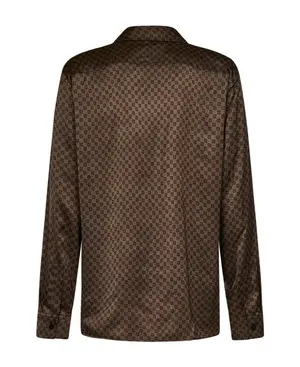 Balmain Monogram-print Satin Shirt