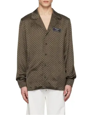 Balmain Monogram-print Satin Shirt