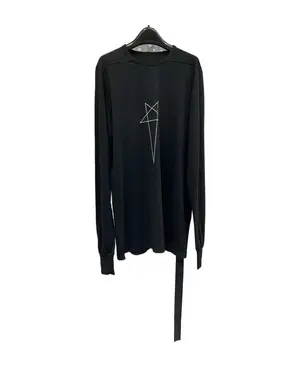 Rick Owens Pentagram Logo-print Cotton T-shirt - Black