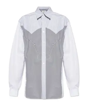 MAISON MARGIELA Panelled Striped Button-up Shirt - No
