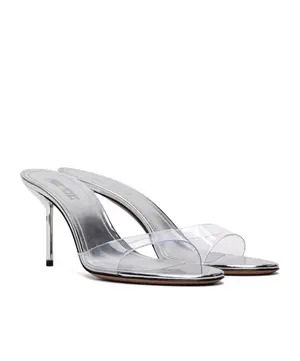 Paris Texas Lidia Almond Open Toe Sandals - Silver