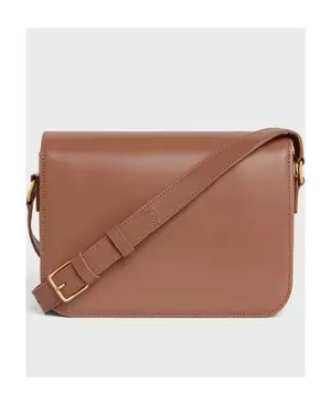 Celine Classique Triomphe Bag In Shiny Calfskin - Brown