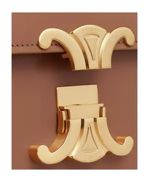Celine Classique Triomphe Bag In Shiny Calfskin - Brown