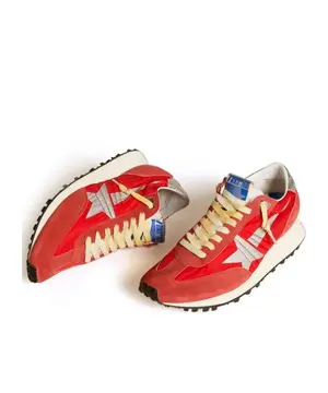 GOLDEN GOOSE Star Laminated Lace-up Sneakers - Red