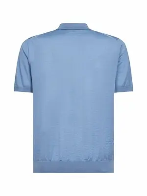 Prada Short-sleeved Knitted Polo Shirt - Pilot Blue