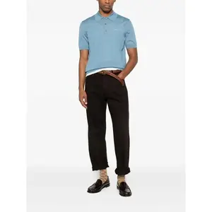 Prada Short-sleeved Knitted Polo Shirt - Pilot Blue
