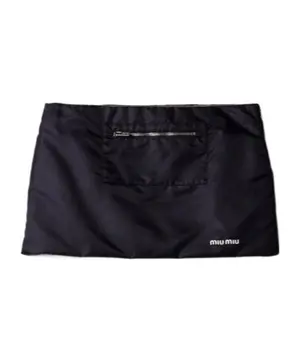 Miu Miu Technical Gabardine Mini Skirt With Zip Pocket