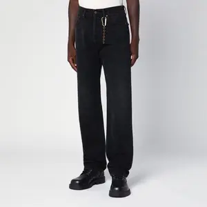 DARKPARK Larry Slim Fit Jeans With Detachable Keychain - Black