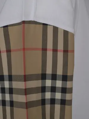 Burberry Crewneck Short Sleeve T-shirt With Check Sleeves