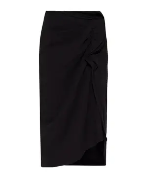 Dries Van Noten Asymmetrical Hem Midi Skirt - Black