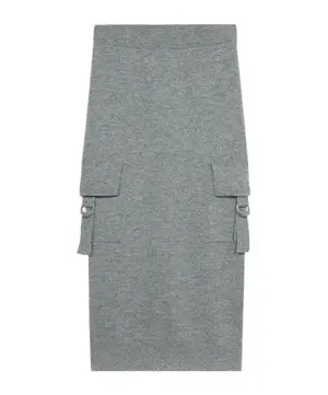 Blumarine Cargo Pocket Knitted Maxi Skirt - Grey