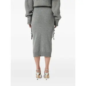 Blumarine Cargo Pocket Knitted Maxi Skirt - Grey