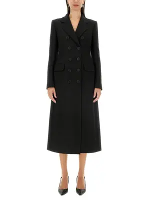Dolce & Gabbana Double-breasted Long Coat - Black